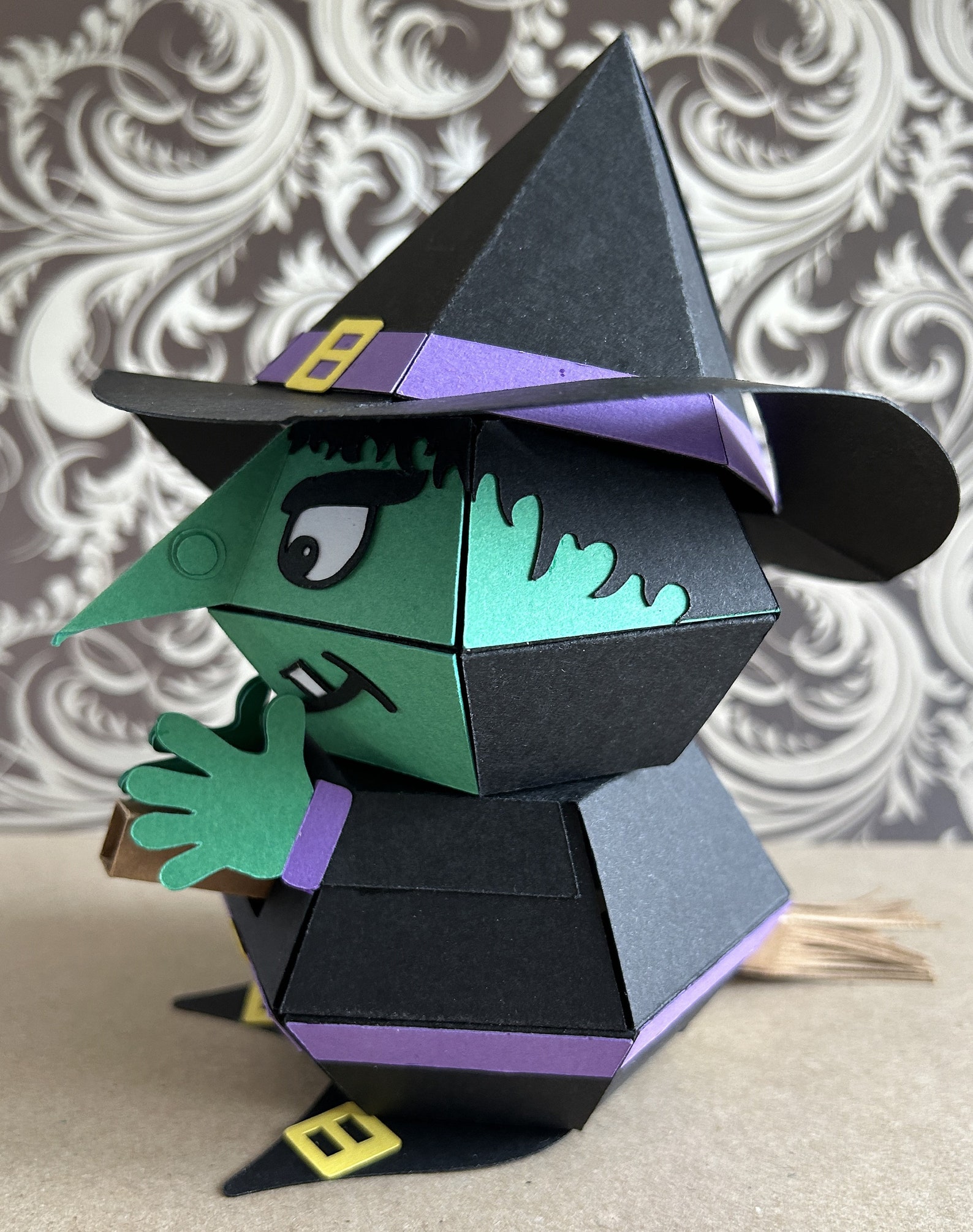 Pop-up Witch, Halloween Card/decoration, Folds Flat, Digital Download ...