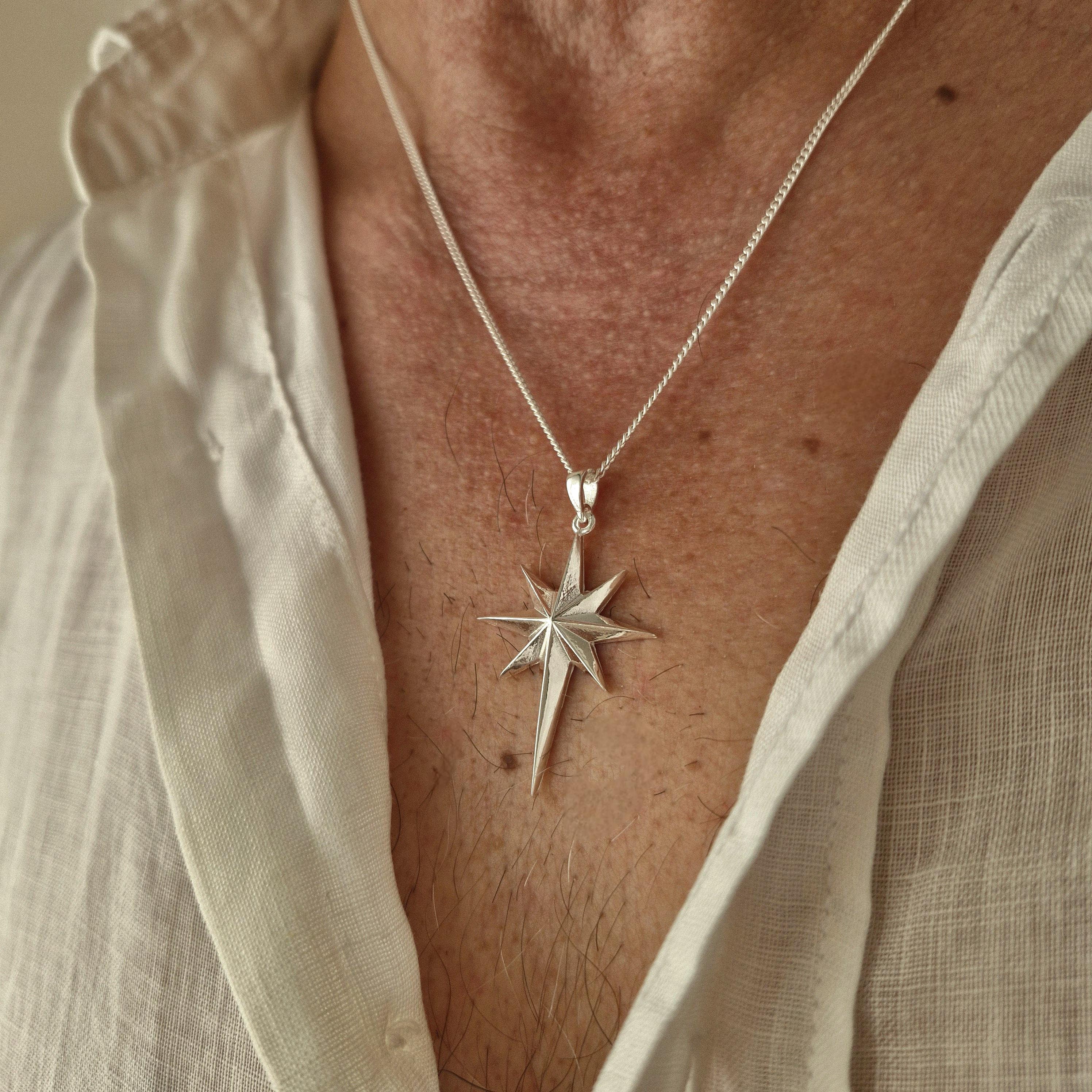 North Star Pendant Necklace in Sterling Silver
