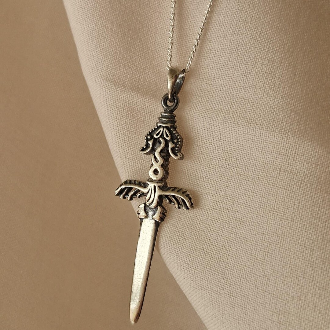 Sterling Silver Gothic Sword Necklace: Medieval Warrior Talisman - Etsy