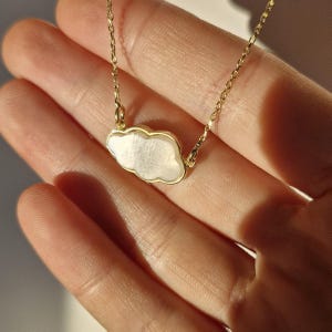 Tiny Cloud Necklace, 925 Sterling Silver, Gold-plated Rain Cloud Necklace, Minimalist Cloud ...