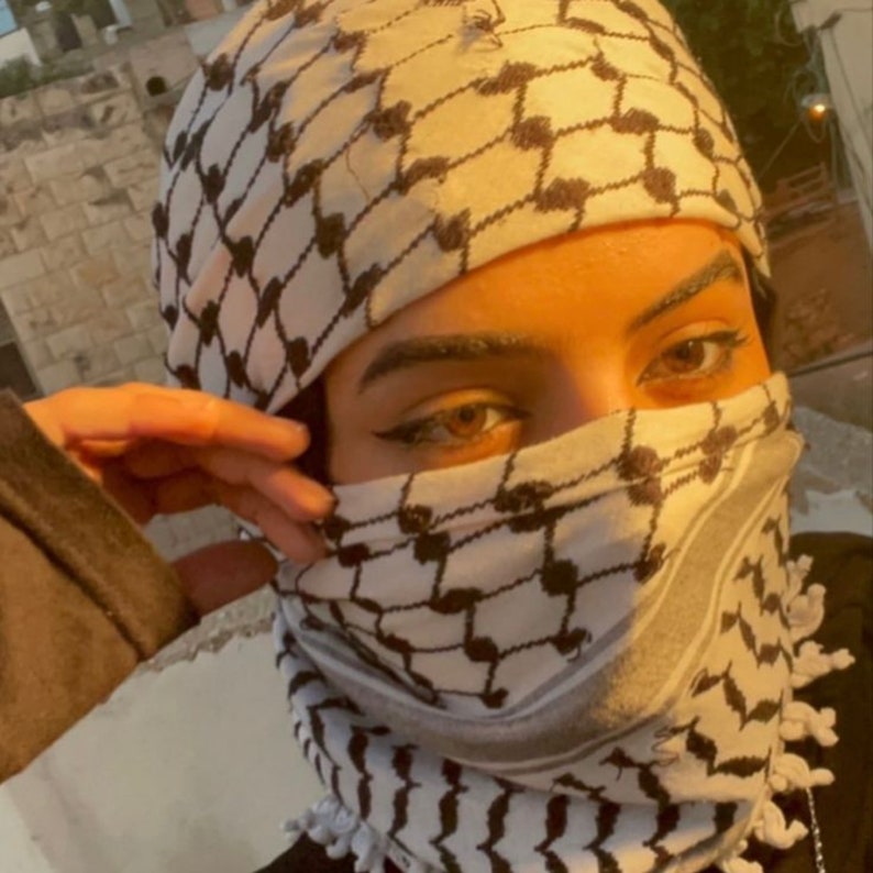 Keffiyeh Palestine Scarf Style Black White Scarf Palestine Shemagh ...