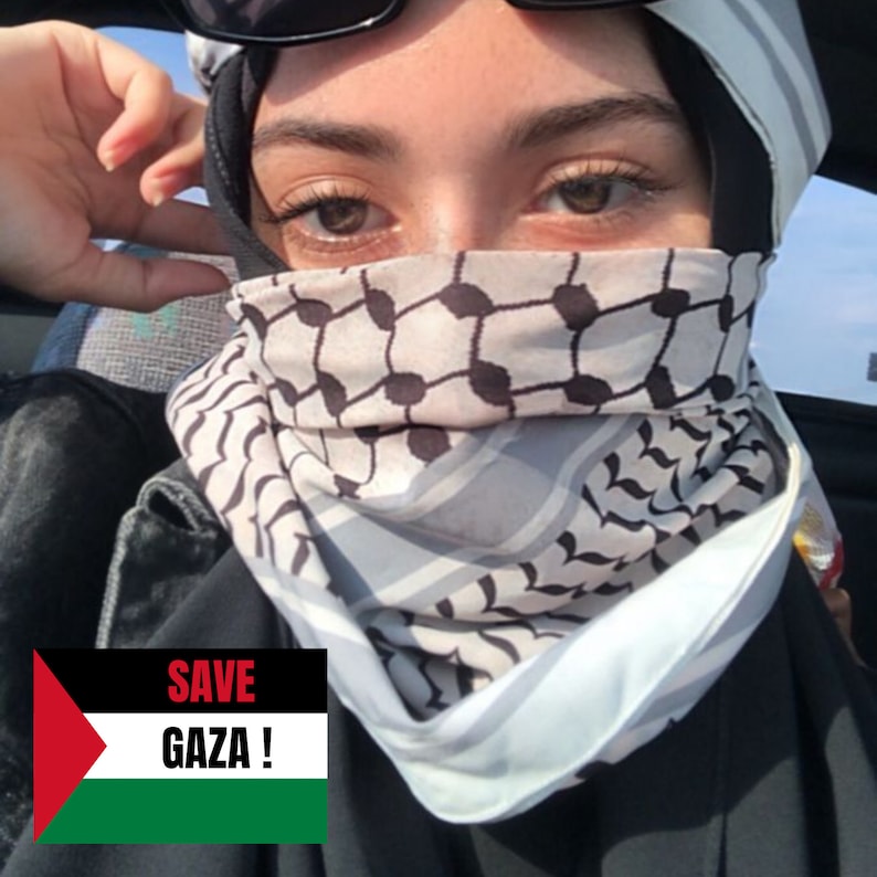 Traditional Palestine Keffiyeh Black White Scarf Palestine - Etsy