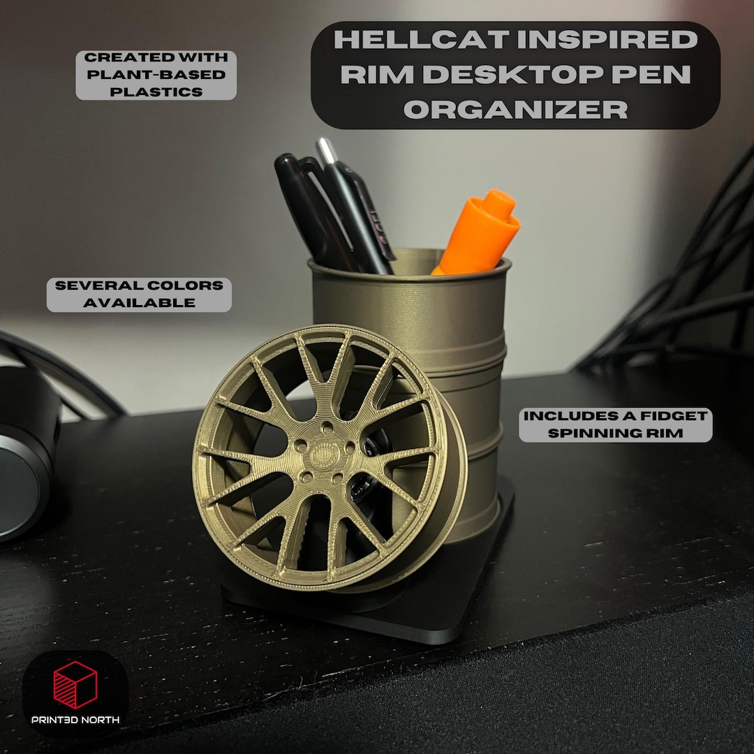 Hellcat Inspired Rim Pen Organizer, Desktop Pen Holder, Fidget Spinner ...