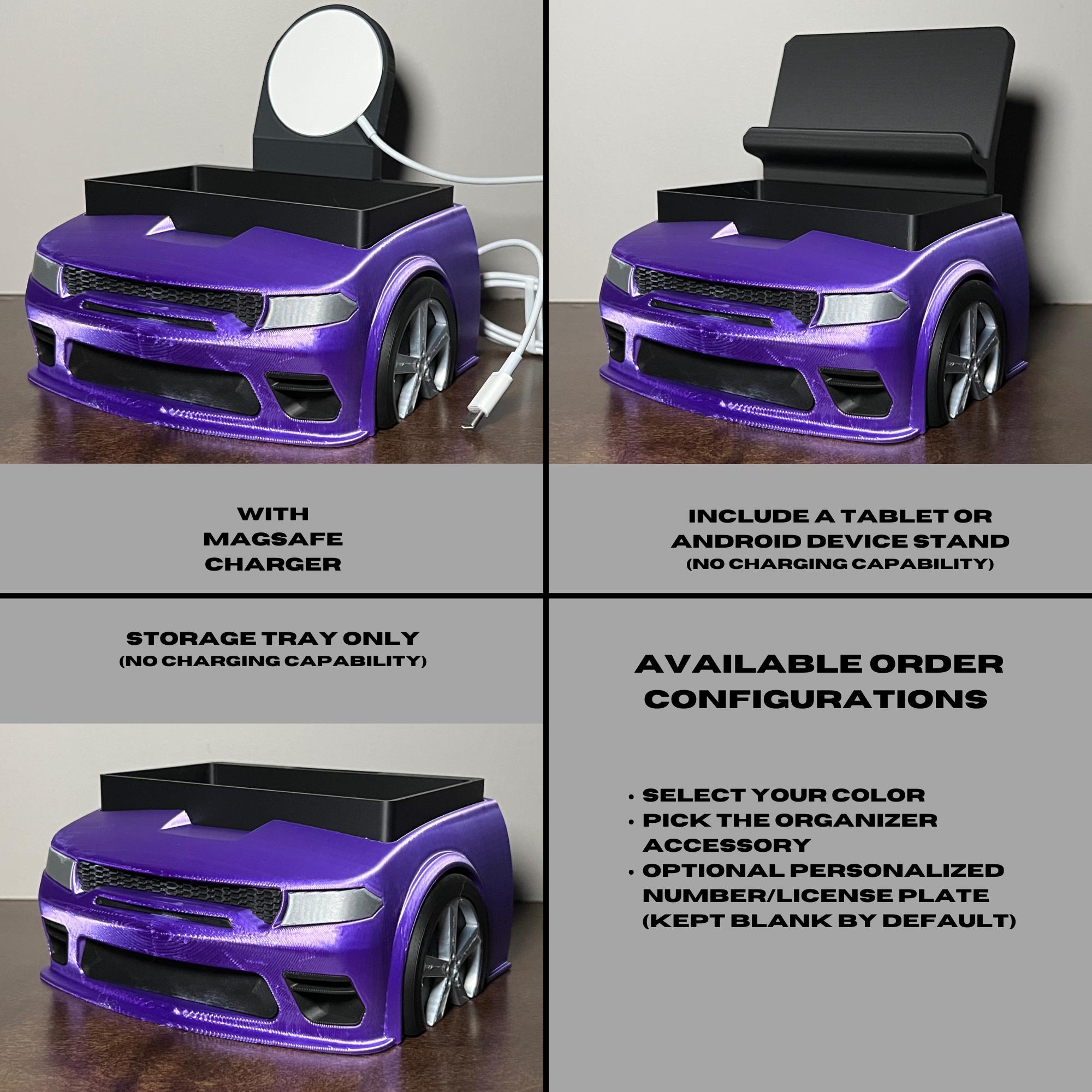 Dodge Charger Inspired Desk Organizer: Car Decor With Wireless Charger ...