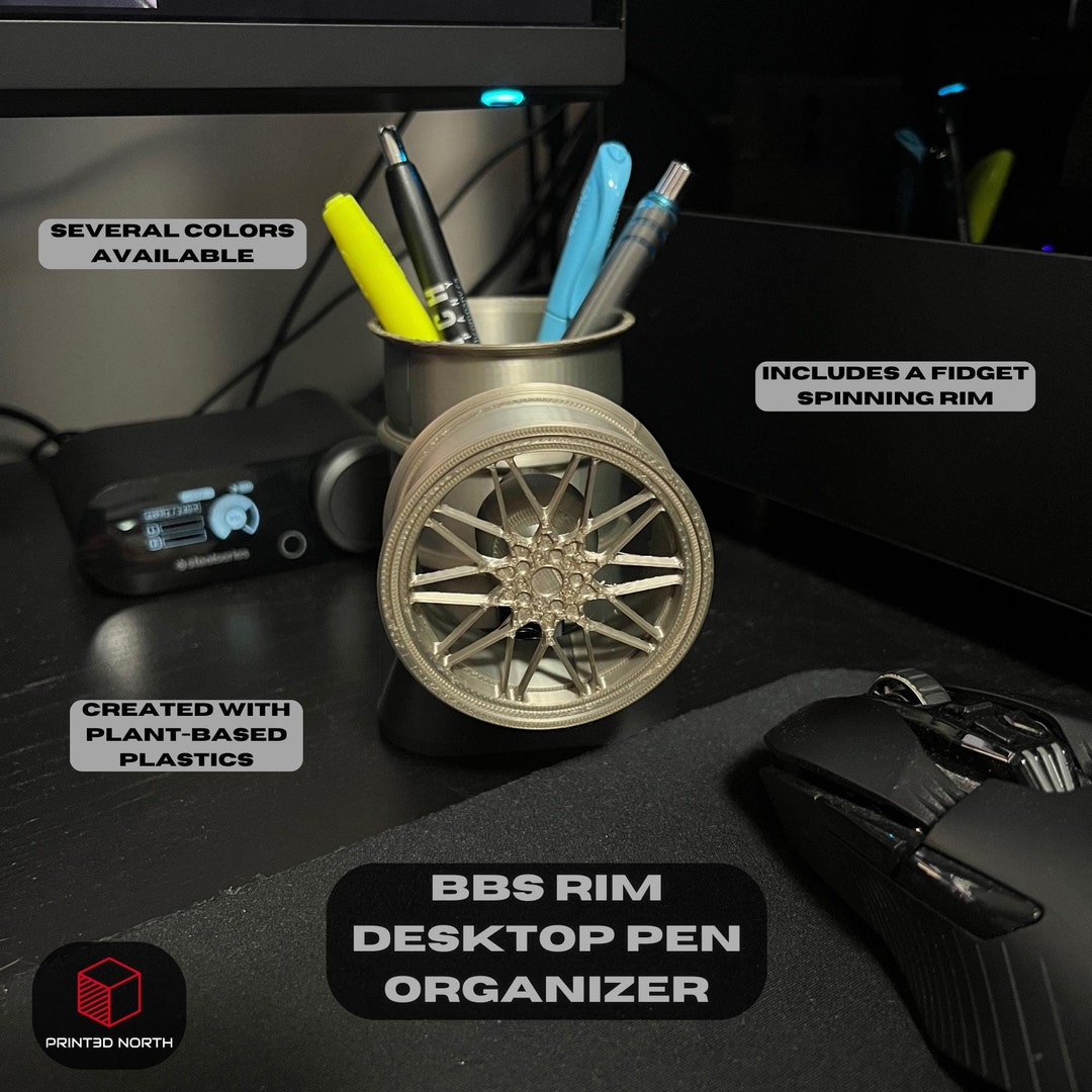 BBS Rim Style Pen Organizer, Desktop Pen Holder, Fidget Spinner, Car ...
