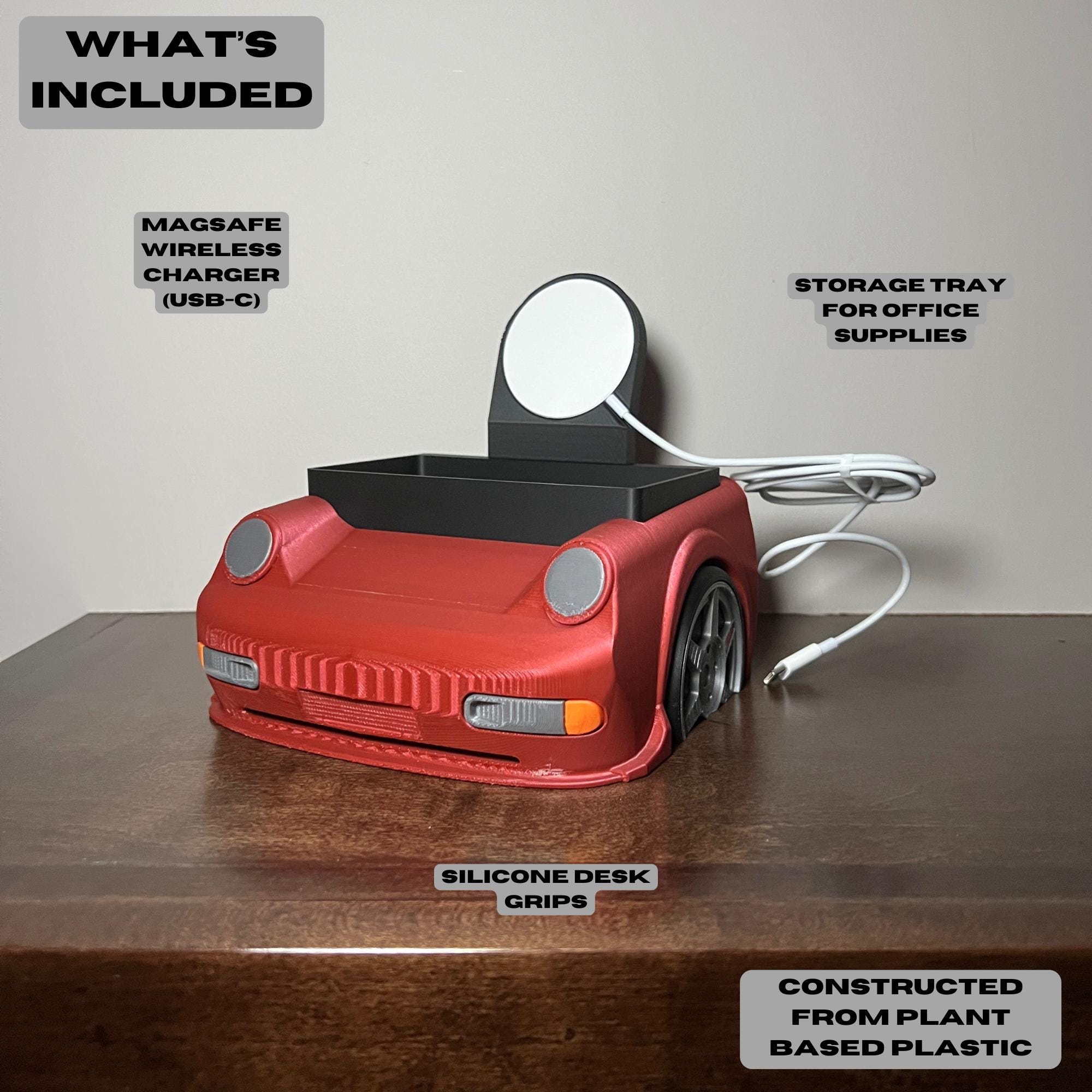 Porsche 911 Desk Organizer: Magsafe Wireless Charger, Car Decor - Etsy