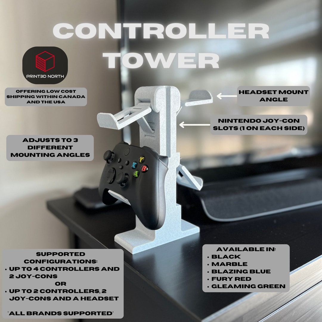 Controller and Headset Tower, Controller Storage Tower, Gaming ...