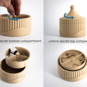 Aurelia Secret Compartment Jewelry Organizer Box, Jewelry Stash Box ...