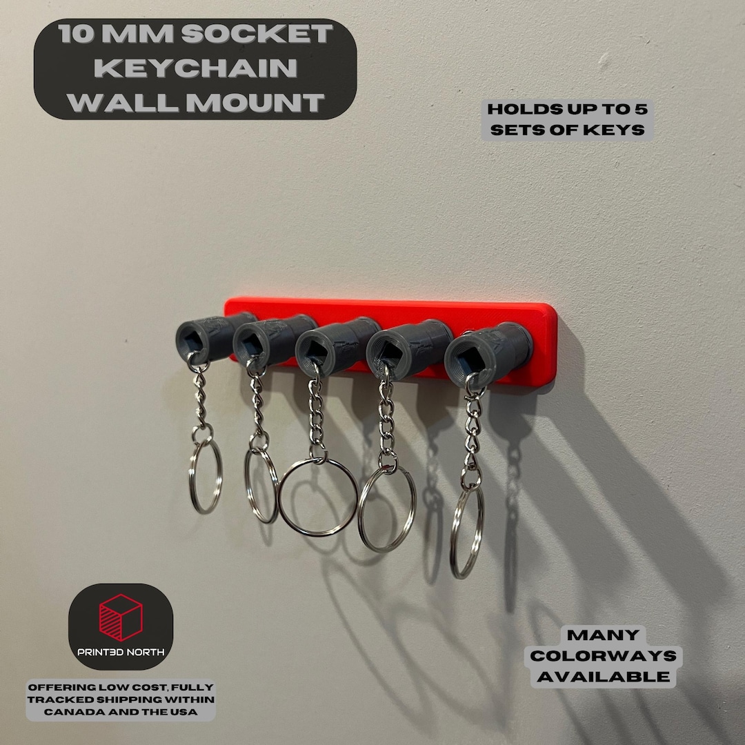 10 Mm Socket Keychain Wall Mount, Vehicle Themed Keychain Holder, Key ...