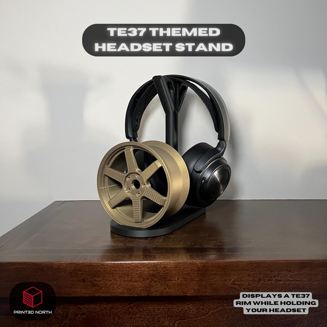 TE37 Headphone Stand With Rim Display - Gamer & Man Cave Decor, Headset ...