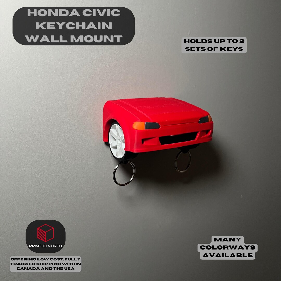 Honda Civic Keychain Wall Mount, JDM Decor, Keychain Set, Car Key ...
