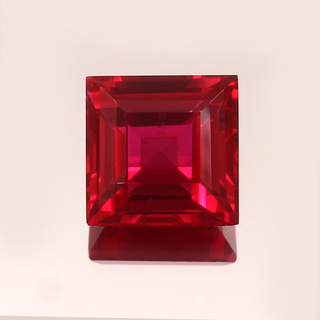 12mm AAA Mozambique Ruby Gemstone: Square Cut, Loose Faceted Stone - Etsy