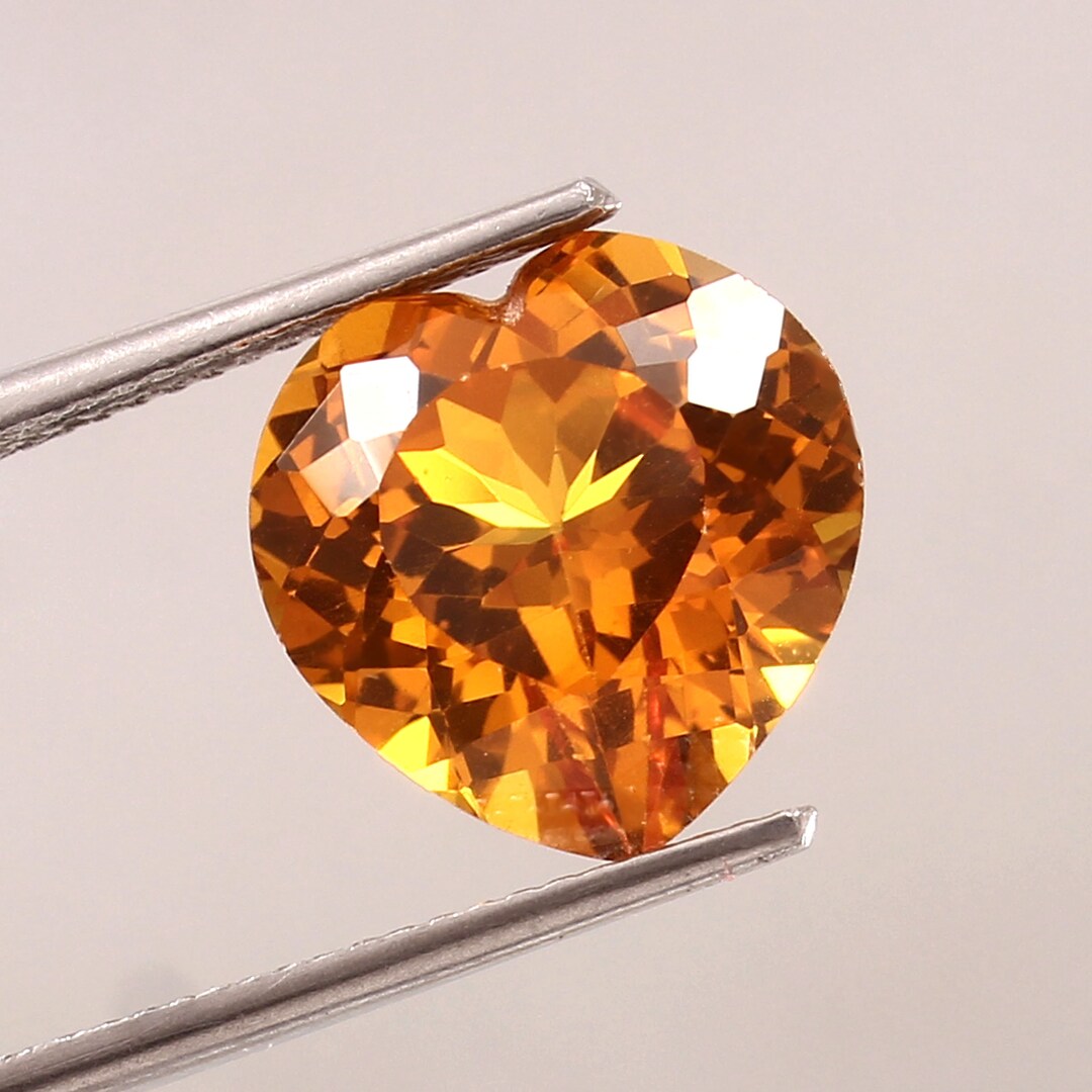 AAA Fine Quality Ravishing Colour Ceylon Orange Sapphire Loose Heart ...