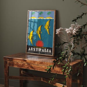 Barrier Reef Art Deco Print, Australia Travel Poster - Etsy
