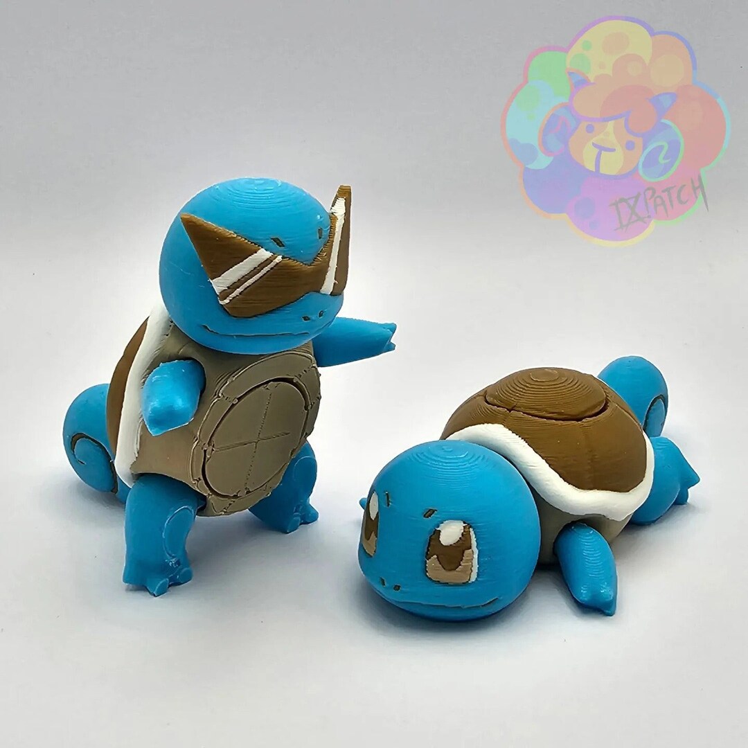 Articulated Squirtle Squad Stress Fidget Toy Pokemon 3D Printed Flexi ...