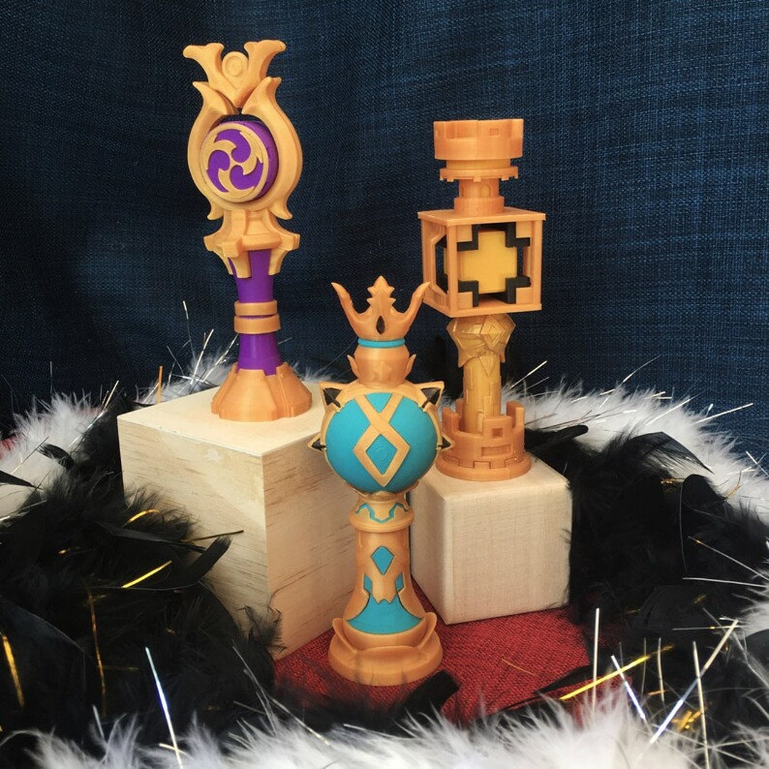 Large Gnosis Genshin Impact Anemo Electro Geo 3D Printed Statue ...