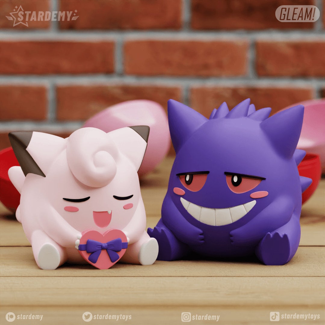 Gengar & Clefairy Couples His and Hers 3D Printed Pokemon Love - Etsy UK