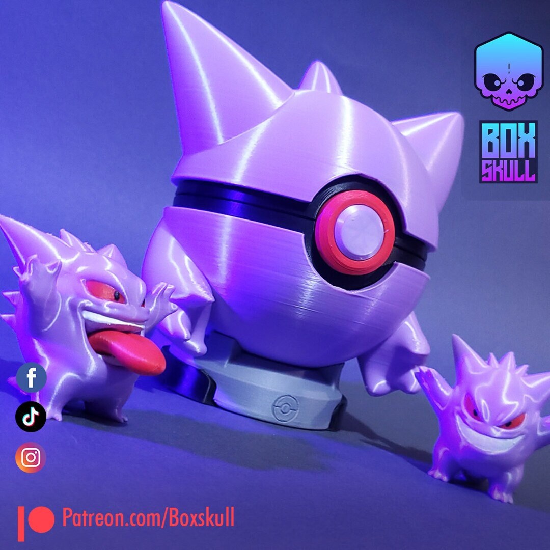Gengar Pokeball Storage Box Colour 3D Printed Kit Pokemon Container ...
