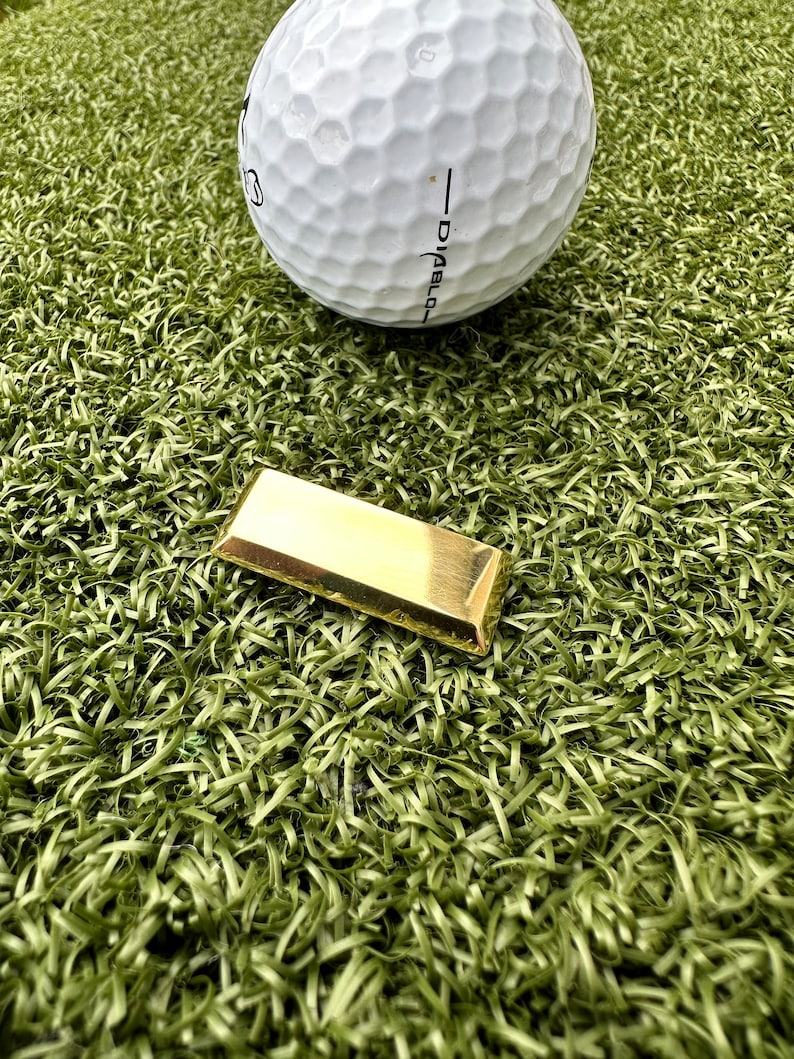 Solid 14K Gold Bar Golf Ball Marker - Etsy