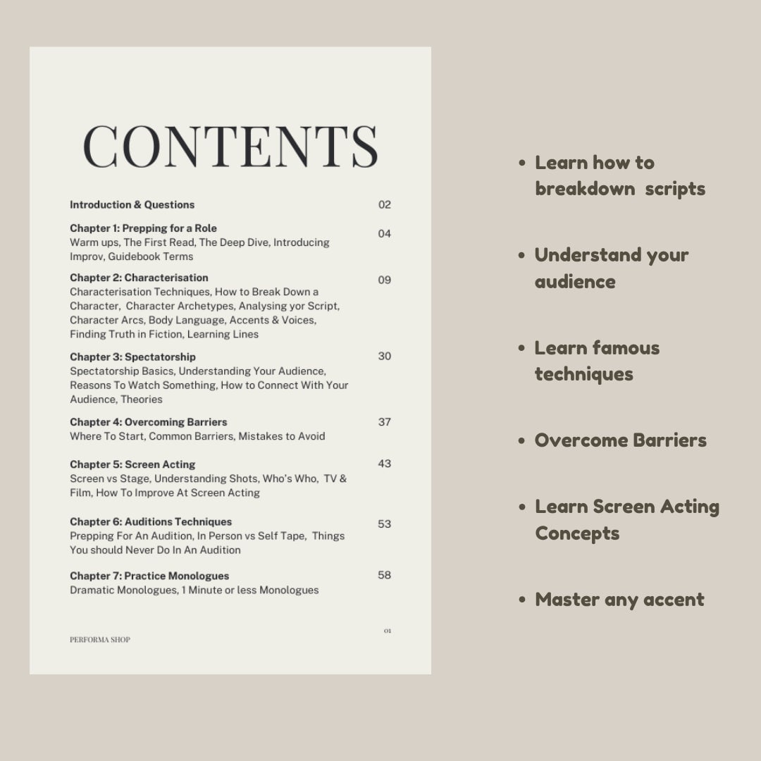 Acting 101 Guidebook Drama Resources Acting Student Books Acting E-book ...