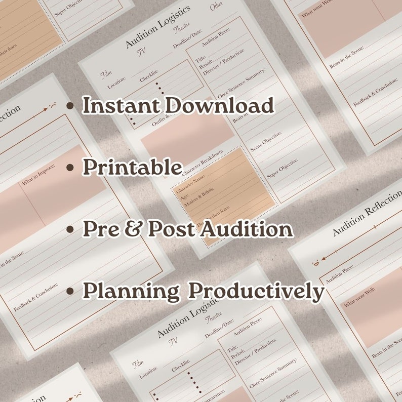Printable Acting Audition Worksheet| Acting Student & Teacher Resources ...