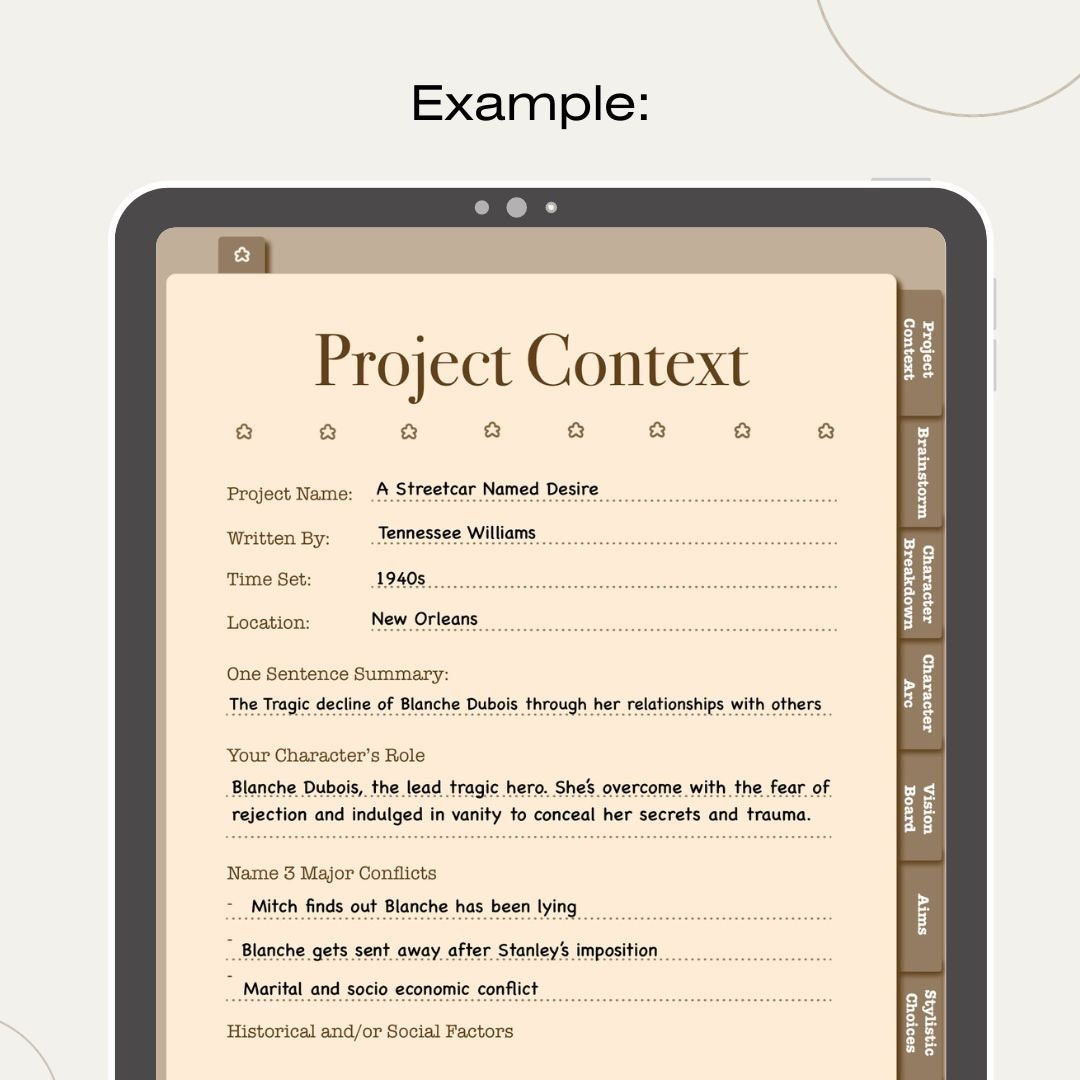 Printable Digital Actor Project Planner Workbook Gifts for Actors Study ...