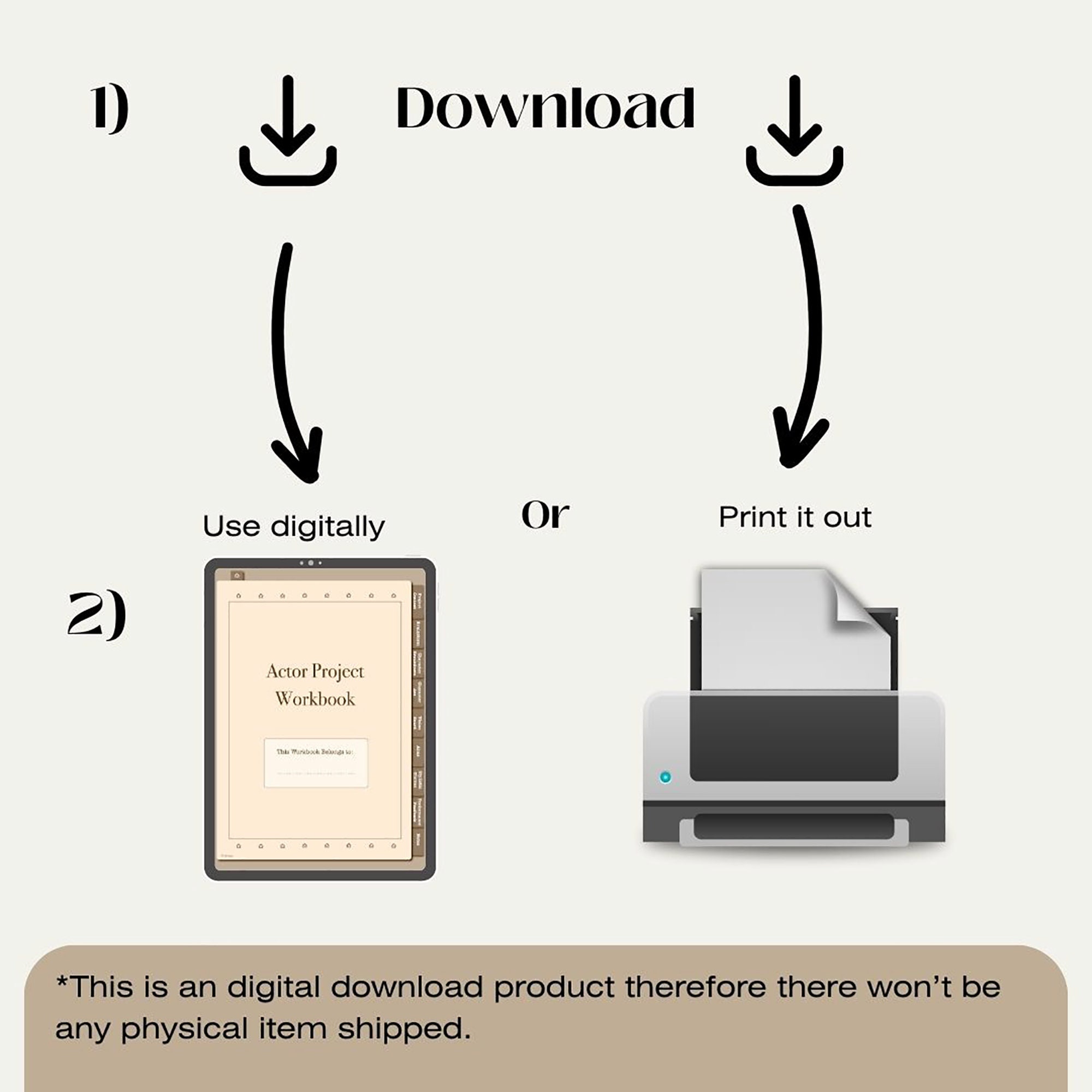 Printable Digital Actor Project Planner Workbook Gifts for Actors Study ...