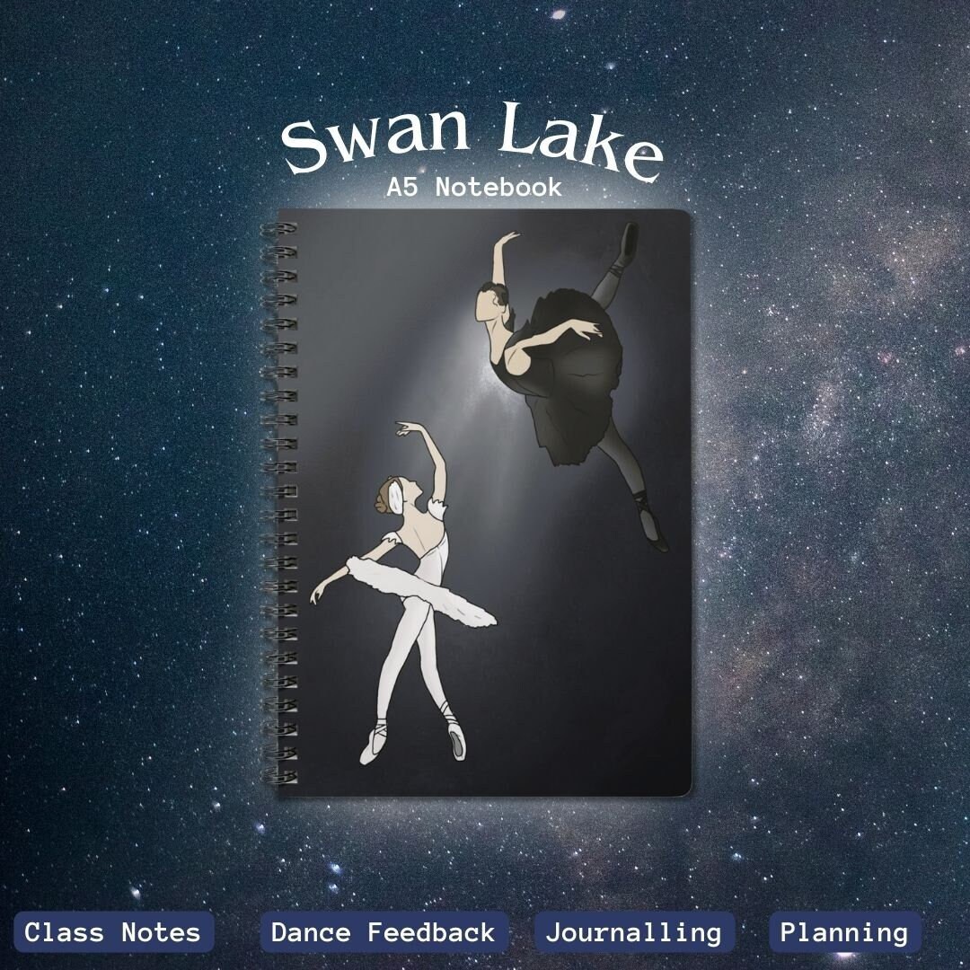 A5 Swan Lake Ballet Themed Wirobound Softcover Notebook| Musical ...
