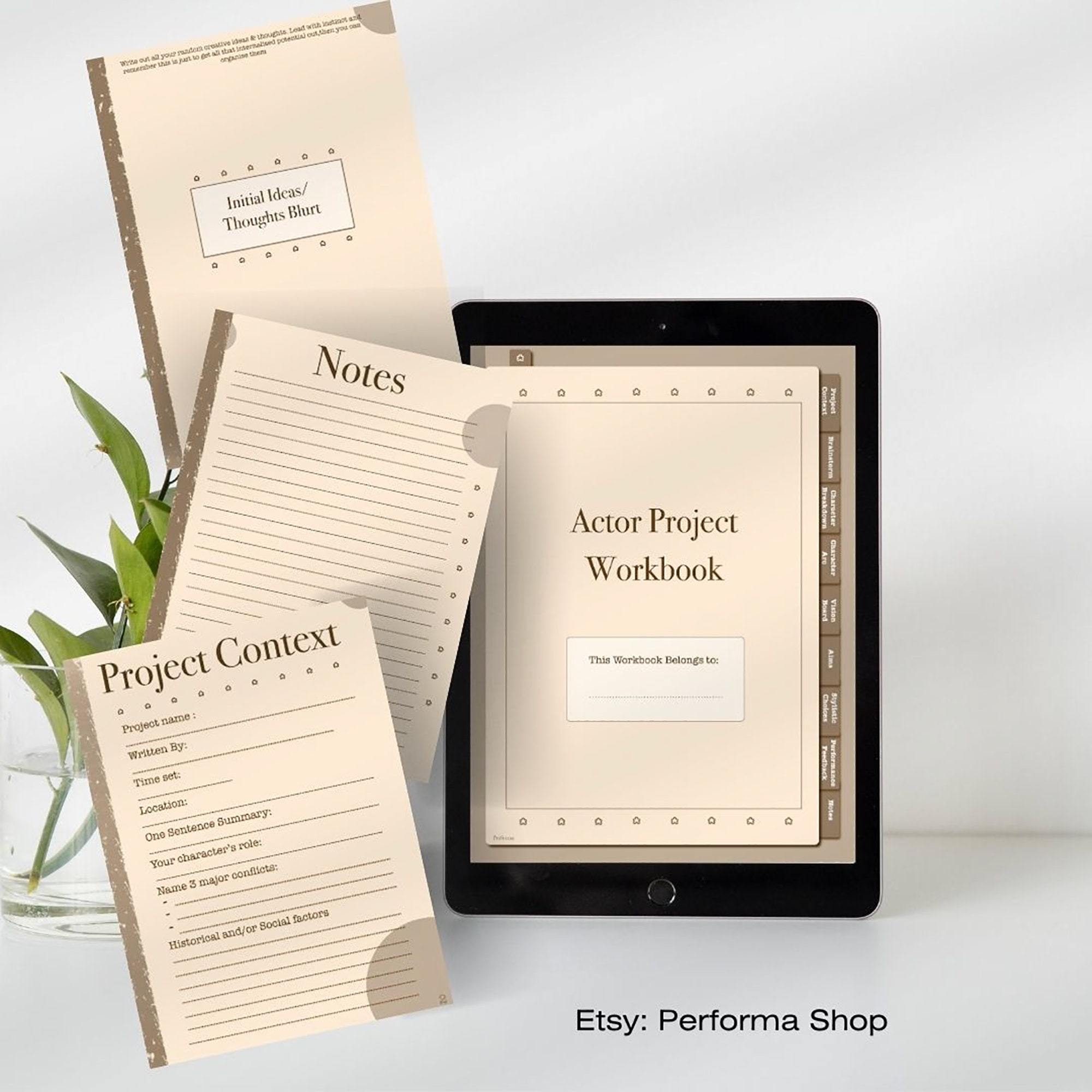 Printable Digital Actor Project Planner Workbook Gifts for Actors Study ...