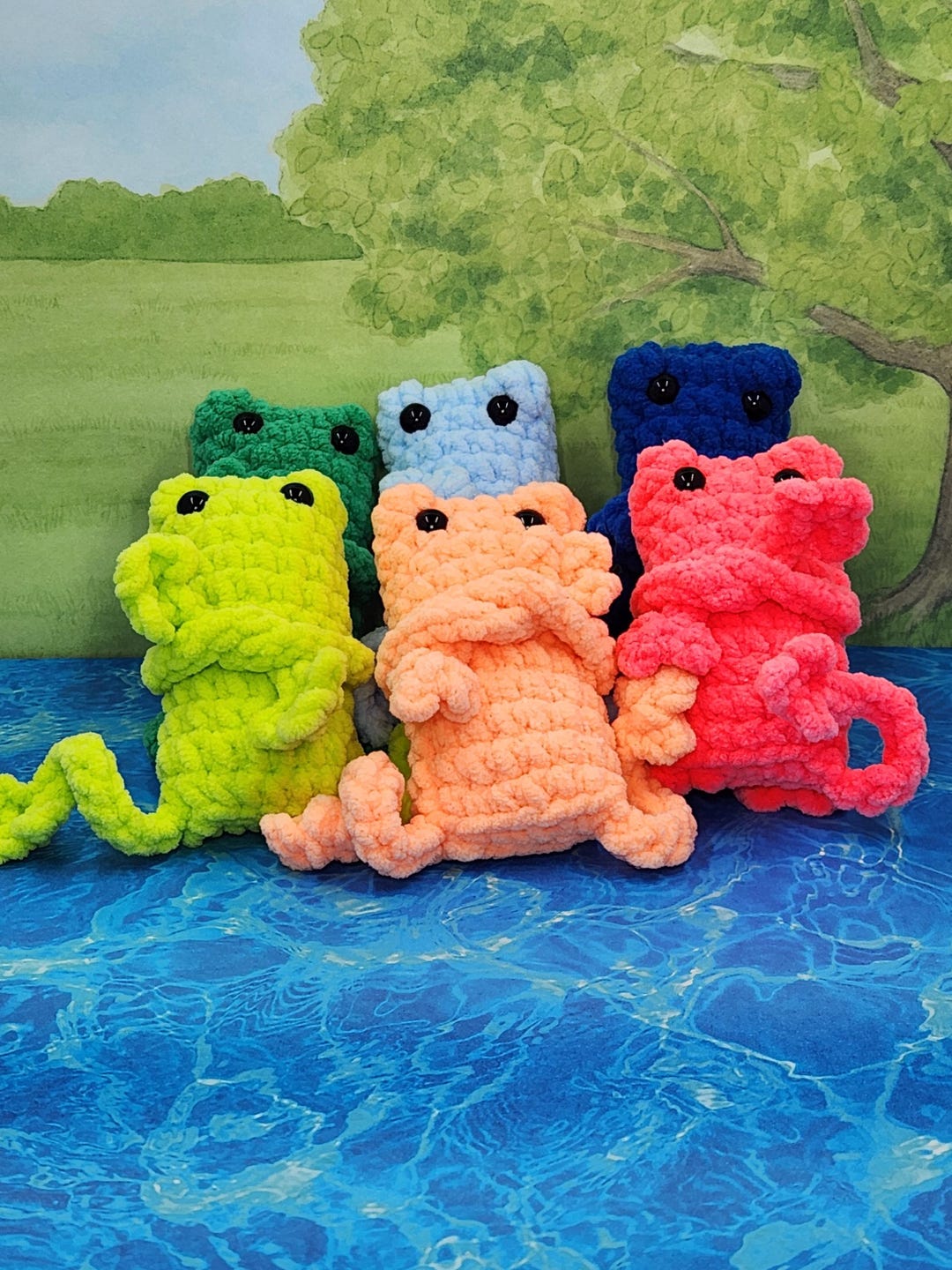 Amigurumi Crochet Leggy Frog, Froggy Plushie, Desk Pet, Frog Stuffie ...