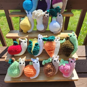 Amigurumi Crochet Veggie Snail Plushies, Vegetable Snail Stuffies, Gift ...