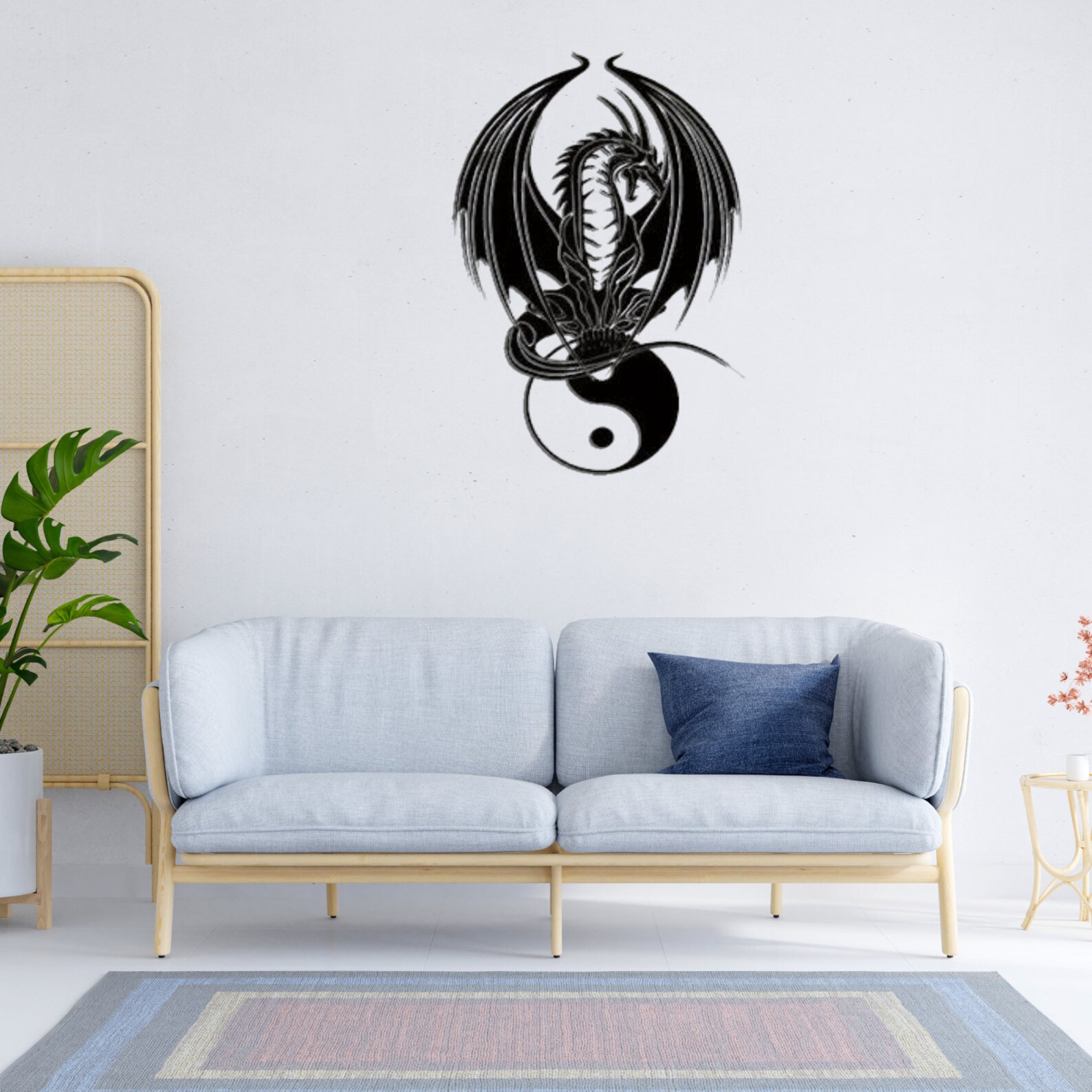 Dragon Yin Yang Metal Wall Art: Mythologic Tattoo Decor - Etsy