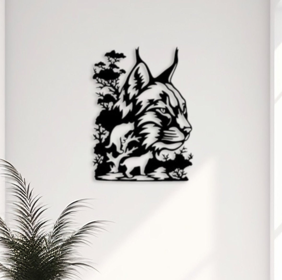 Lynx Head Metal Painting, Metal Lynx Wall Decor, Lynx Wall Art ...