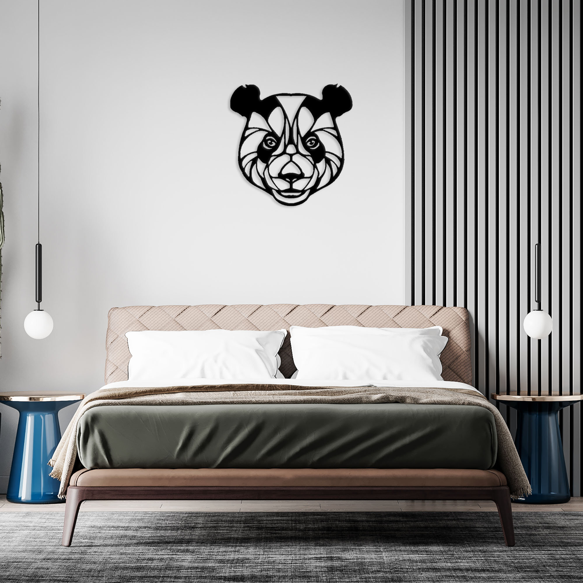 Panda Head Metal Wall Art, Metal Panda Wall Decor, Panda Wall Art ...