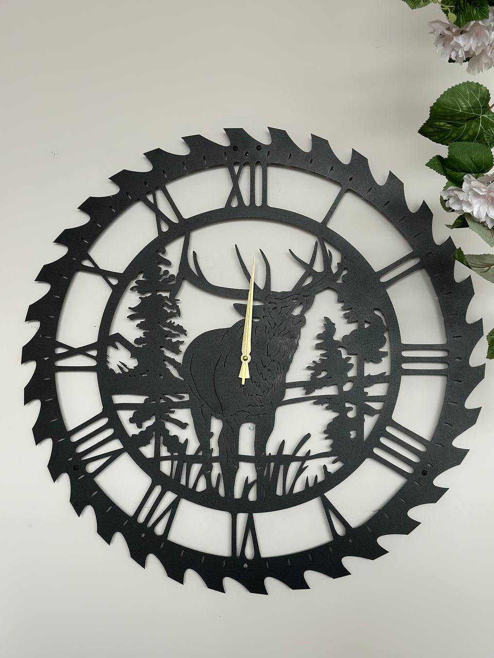 Deer Metal Clock, Metal Deer Wall Clock, Deer Wall Art, Minimalist Home ...