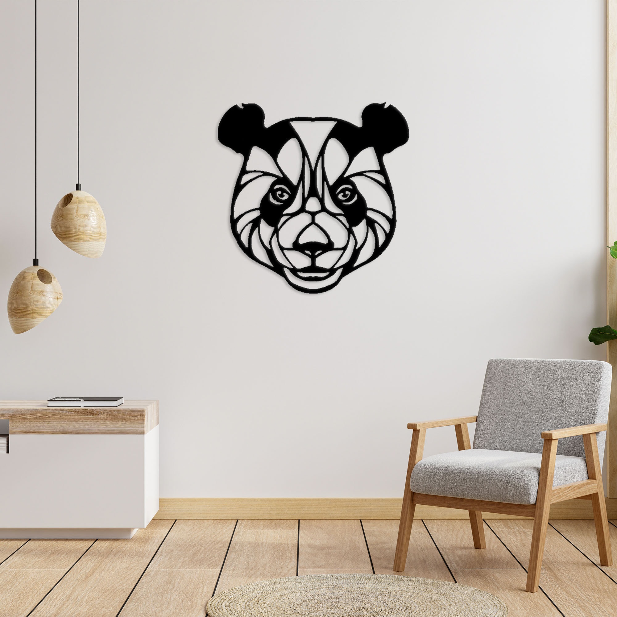 Panda Head Metal Wall Art, Metal Panda Wall Decor, Panda Wall Art ...