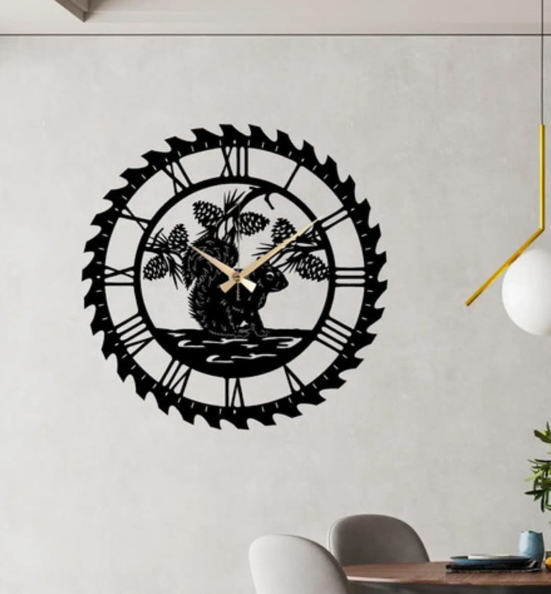 Squirrel Wall Clock, Metal Squirrel Wall Clock, Squirrel Wall Clock ...