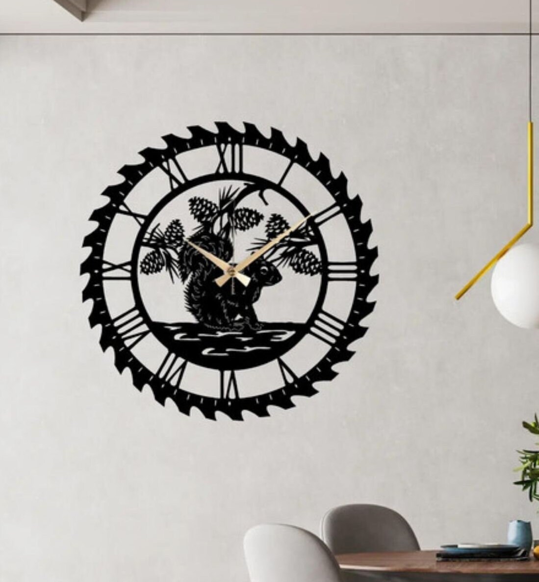 Squirrel Wall Clock Metal Squirrel Wall Clock Squirrel Wall - Etsy