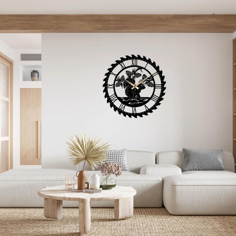 Squirrel Wall Clock Metal Squirrel Wall Clock Squirrel Wall - Etsy