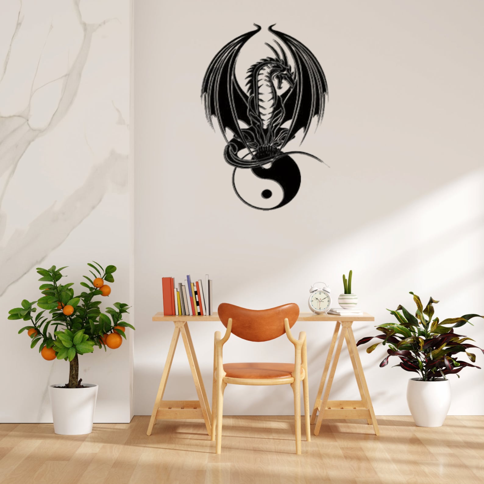 Dragon Yin Yang Metal Wall Art: Mythologic Tattoo Decor - Etsy