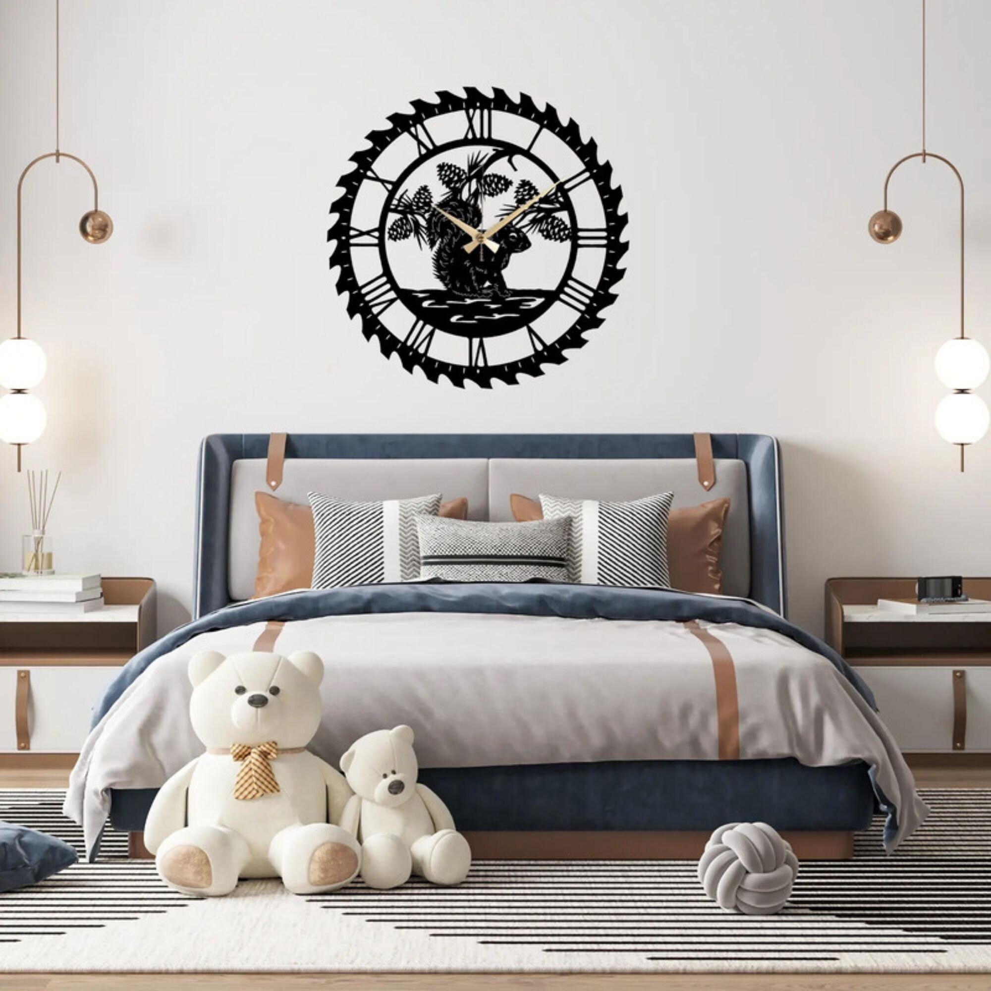 Squirrel Wall Clock Metal Squirrel Wall Clock Squirrel Wall - Etsy