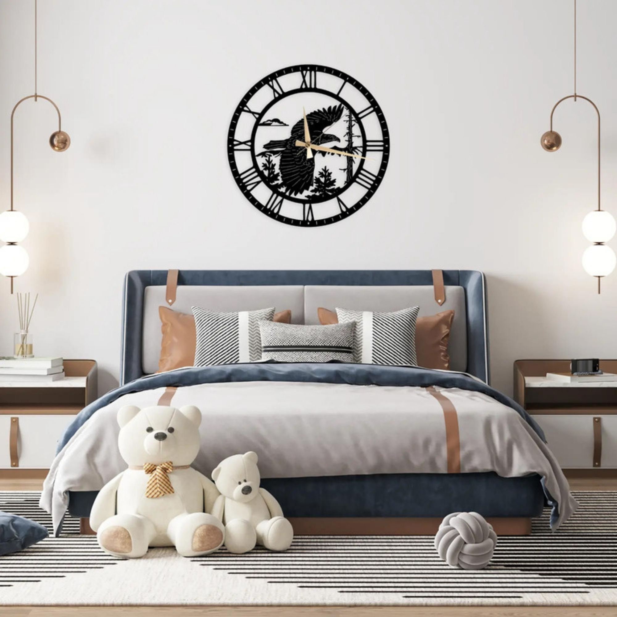 Eagle Wall Clock Metal Eagle Wall Clock Bird Wall Clock - Etsy