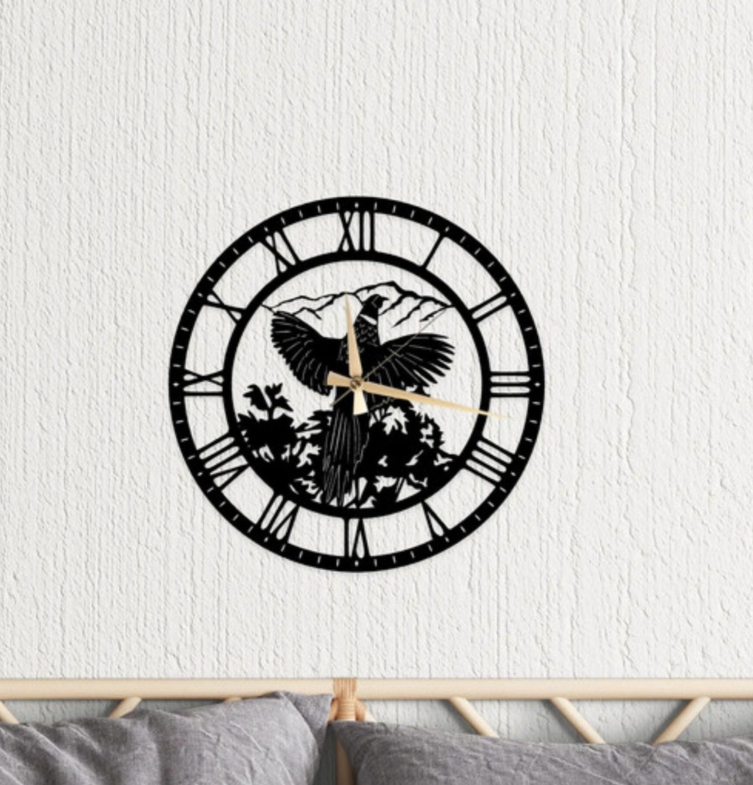 Metal Eagle Wall Clock,bird Wall Clock,animal Wall Art,eagle Large Wall ...