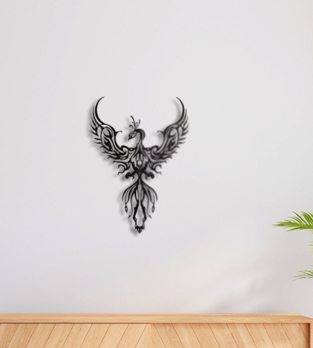 Phoenix Metal Wall Decoration, Phoenix Black Wall Painting, Phoenix ...