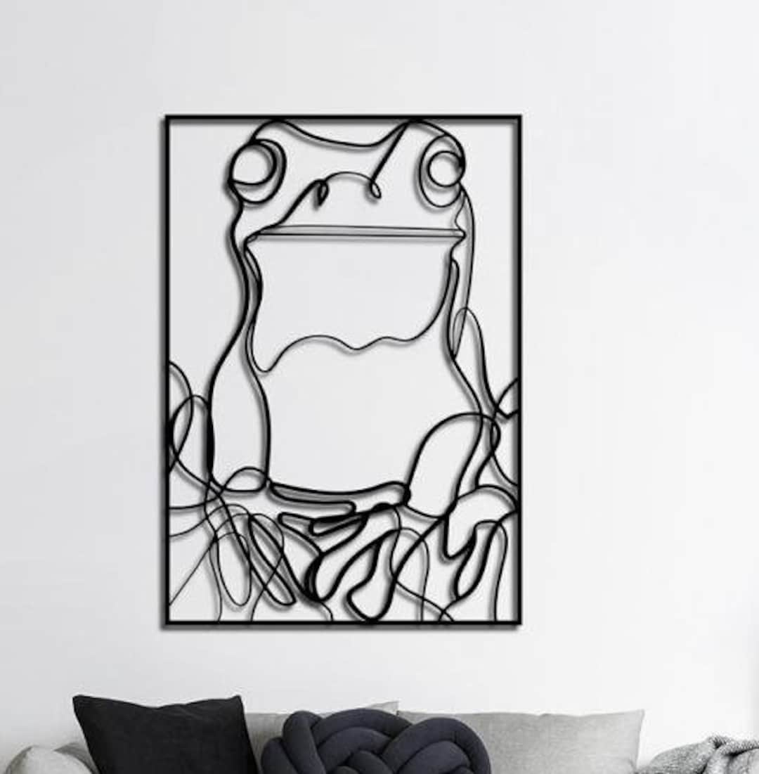 Frog Metal Painting, Metal Frog Wall Decor, Frog Wall Art, Minimalist ...