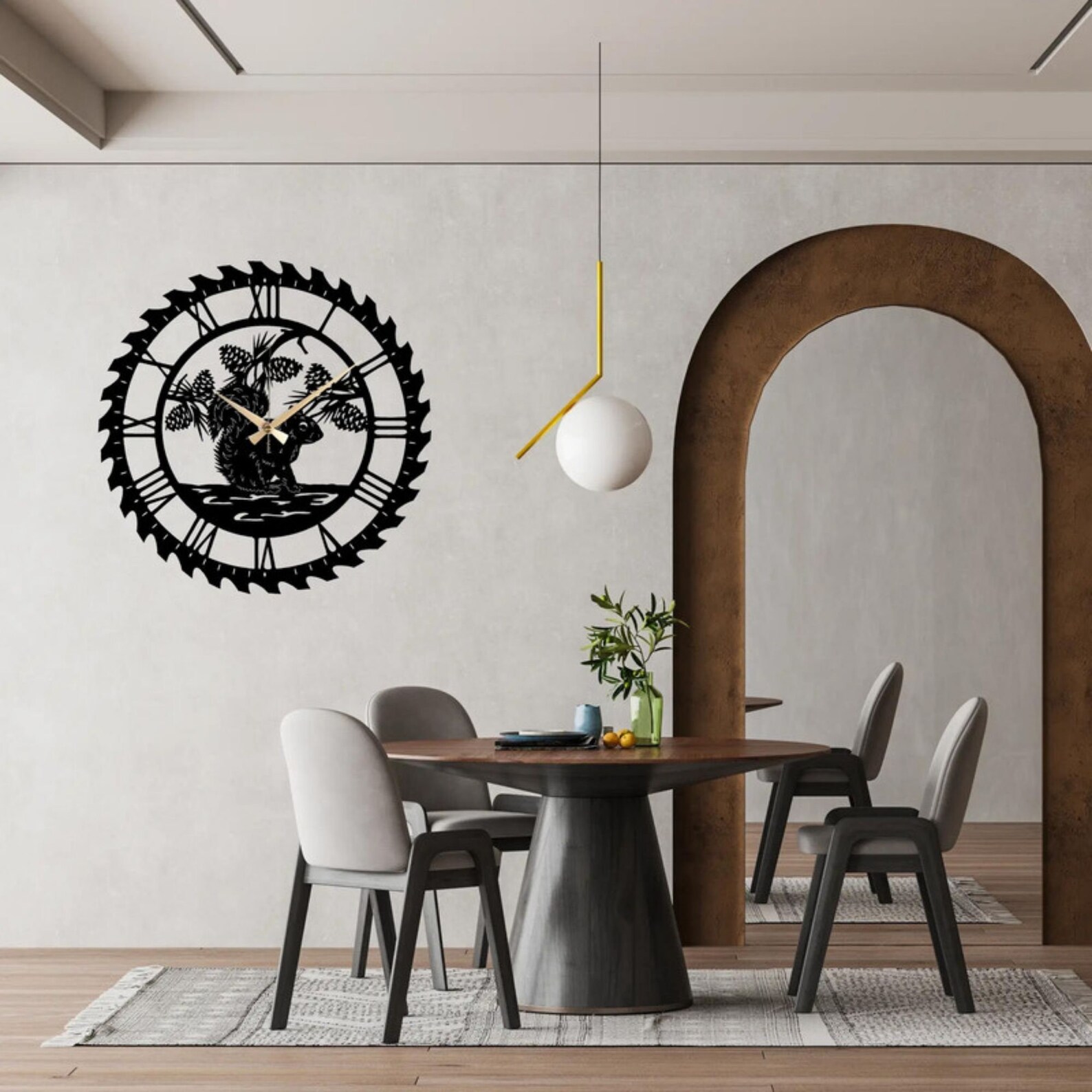 Squirrel Wall Clock, Metal Squirrel Wall Clock, Squirrel Wall Clock ...