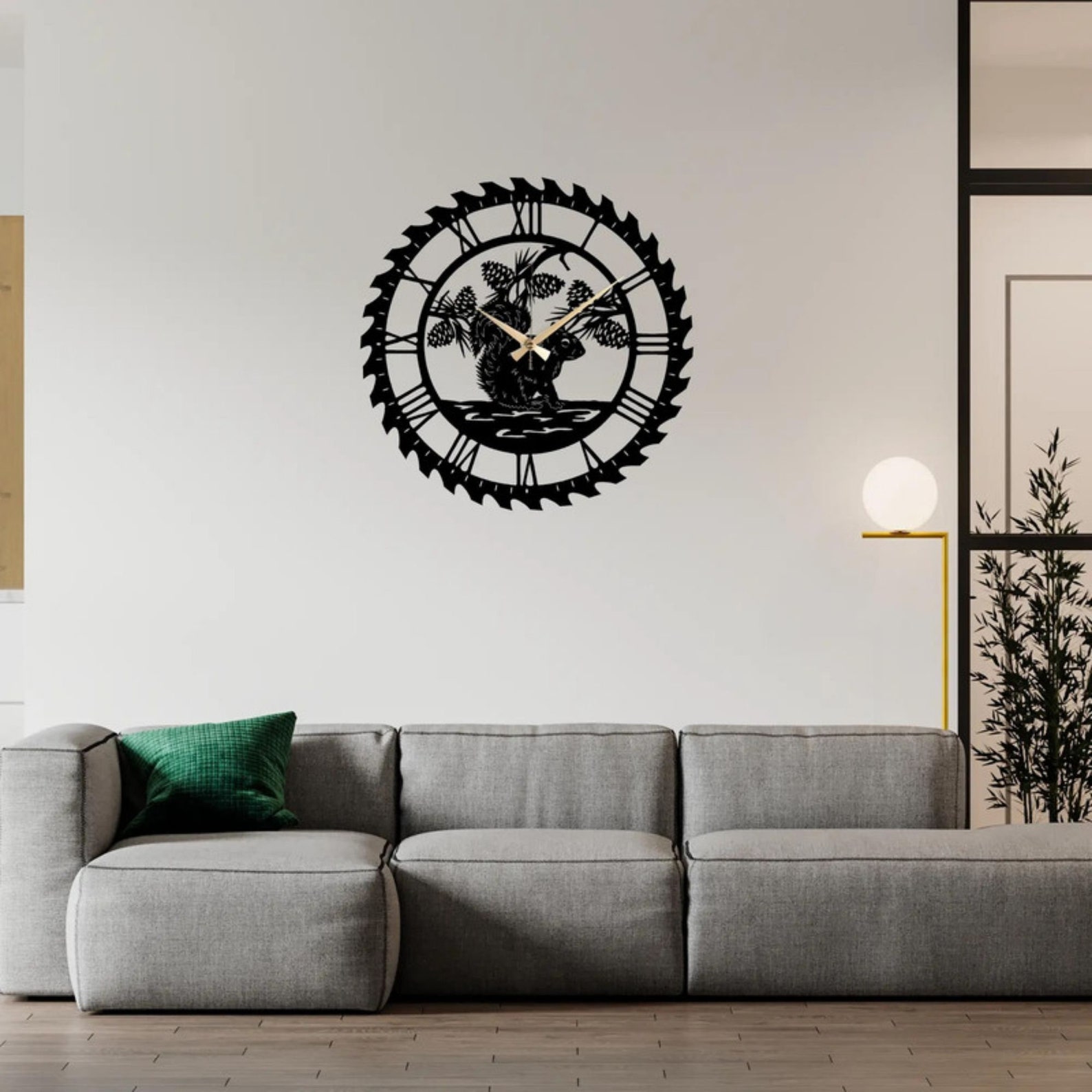 Squirrel Wall Clock Metal Squirrel Wall Clock Squirrel Wall - Etsy