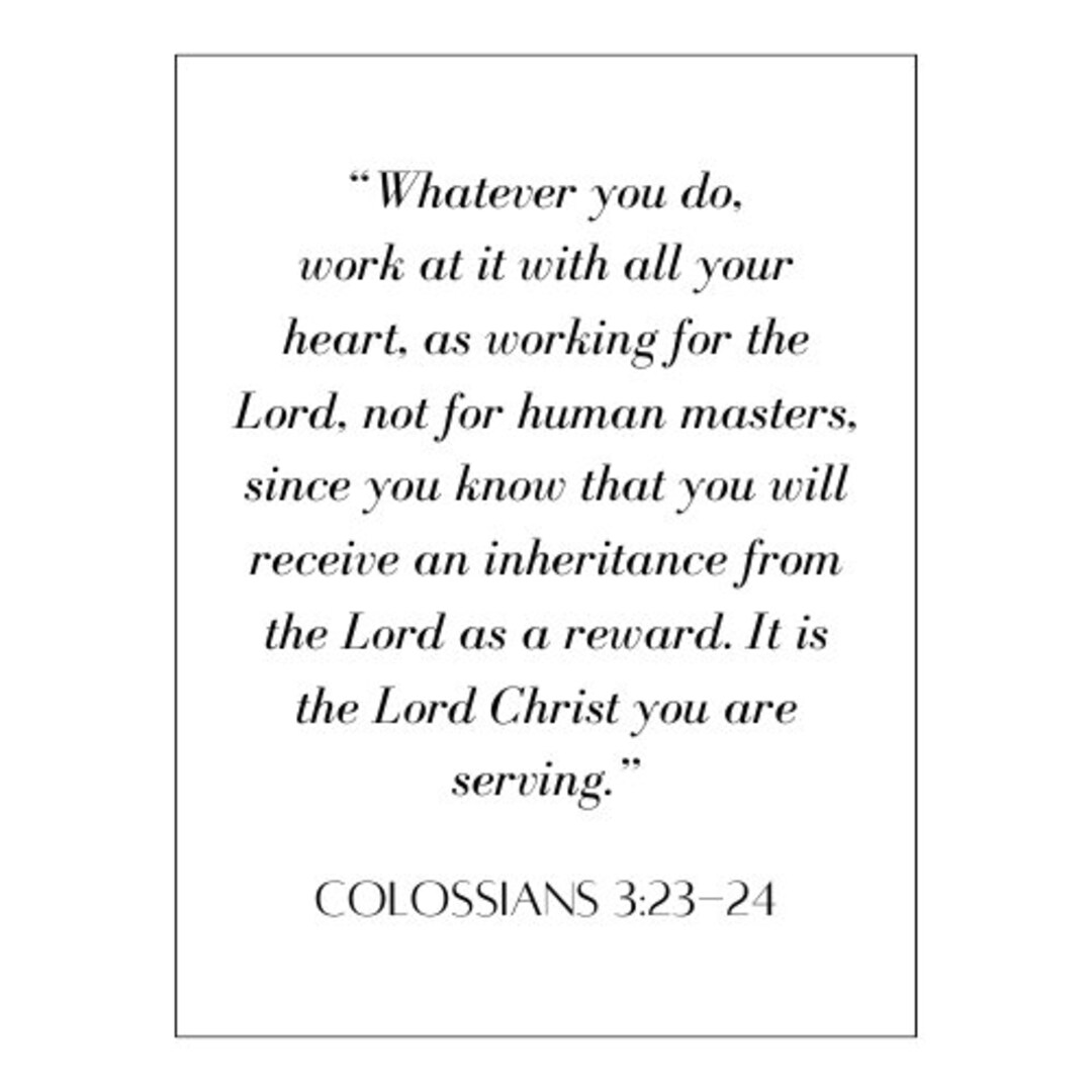 Christian Wall Art 8.5x11 - Colossians Verse - Printable - Unframed ...