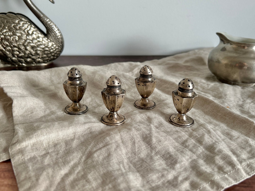 X1 Antique Sterling Silver Mini Salt Pepper Shakers - Etsy