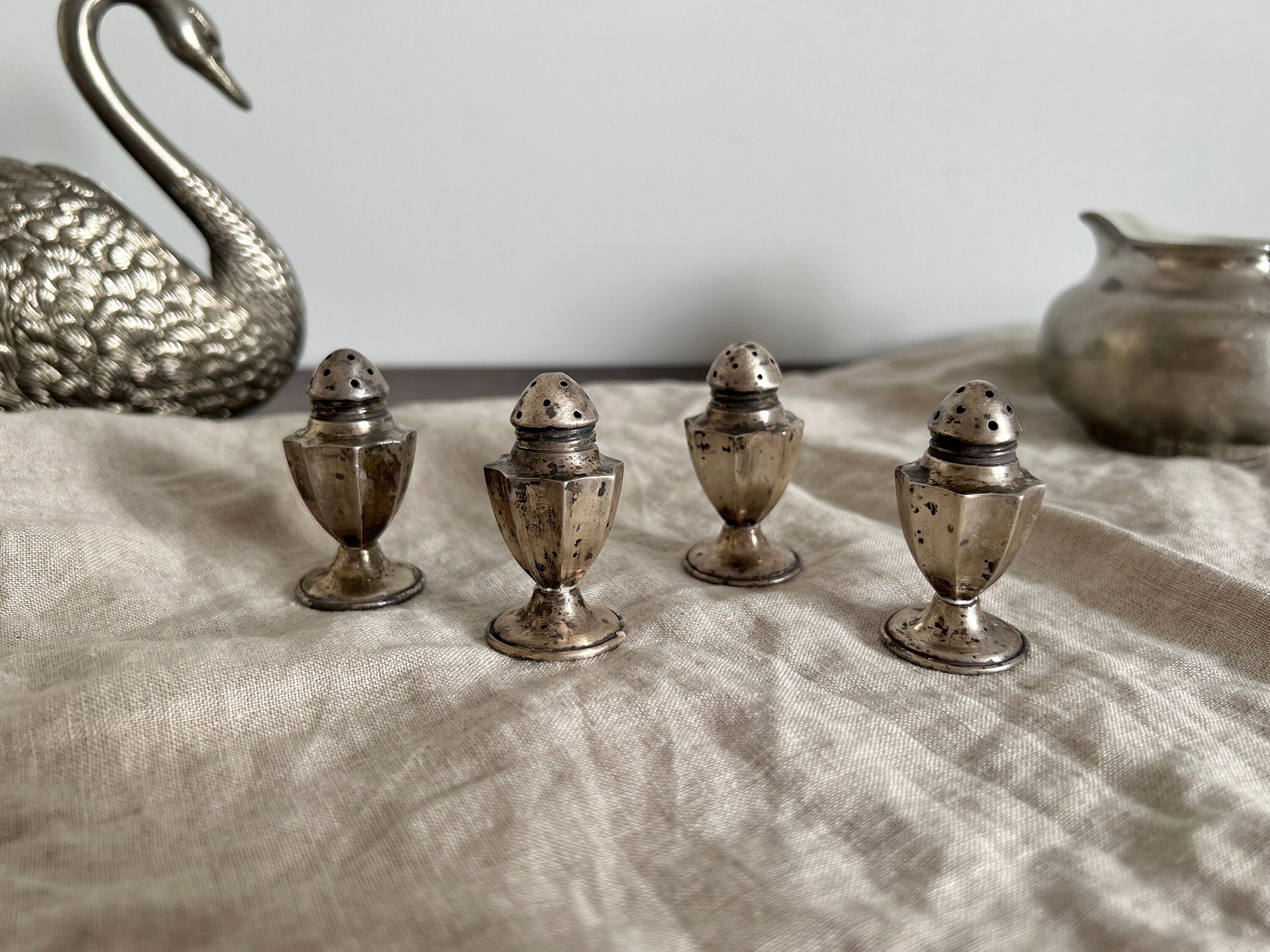 X1 Antique Sterling Silver Mini Salt Pepper Shakers - Etsy